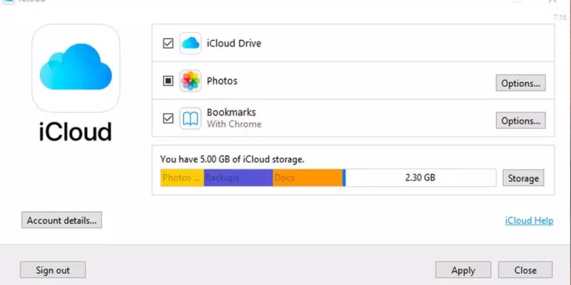 Windows10 1 සමඟ ICloud