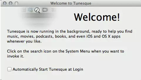 Tunesque Welcome Window