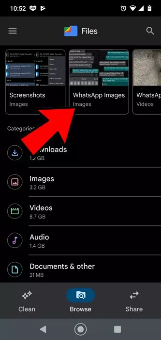 డౌన్లోడ్ చేసిన ఫైల్ల ఆండ్రాయిడ్ వాట్సాప్ చిత్రాలను కనుగొనండి
