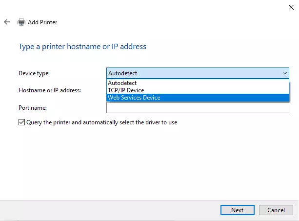 Poiščite Ip Address Network Printer Dodaj tiskalnik