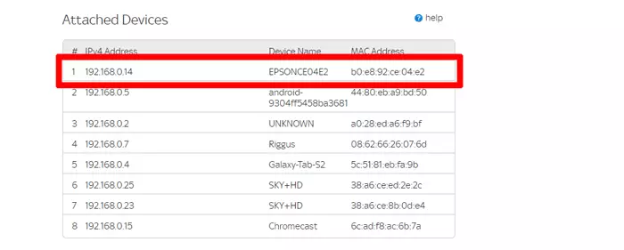 Hitta IP-adress nätverksskrivarrouter