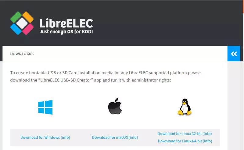 LibreELEC رەسىم يازغۇچىنى چۈشۈرۈڭ