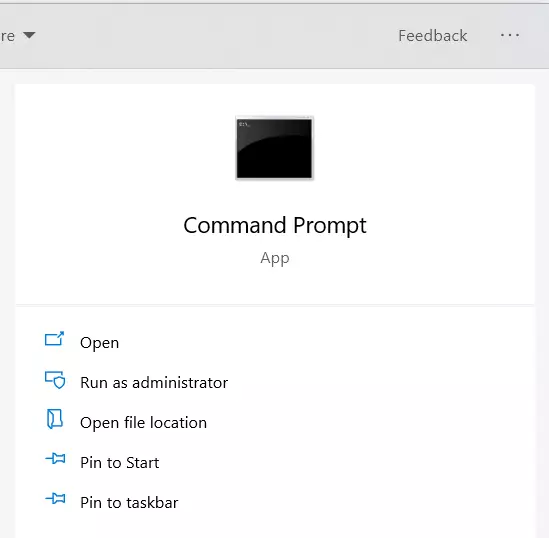 Ícone de prompt de comando sem resposta do Windows