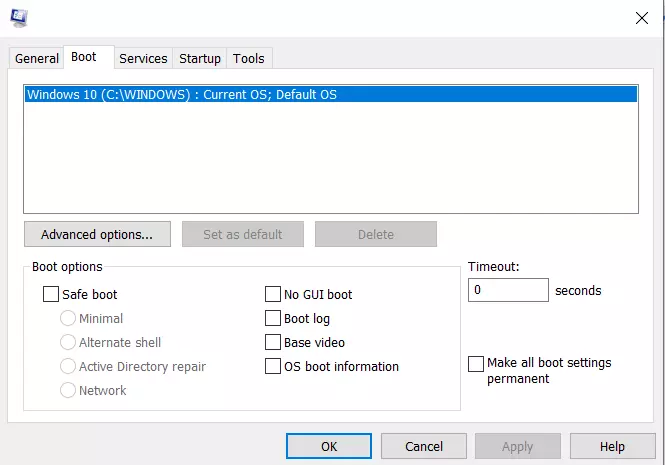 Windows Unresponsive Boot Tab