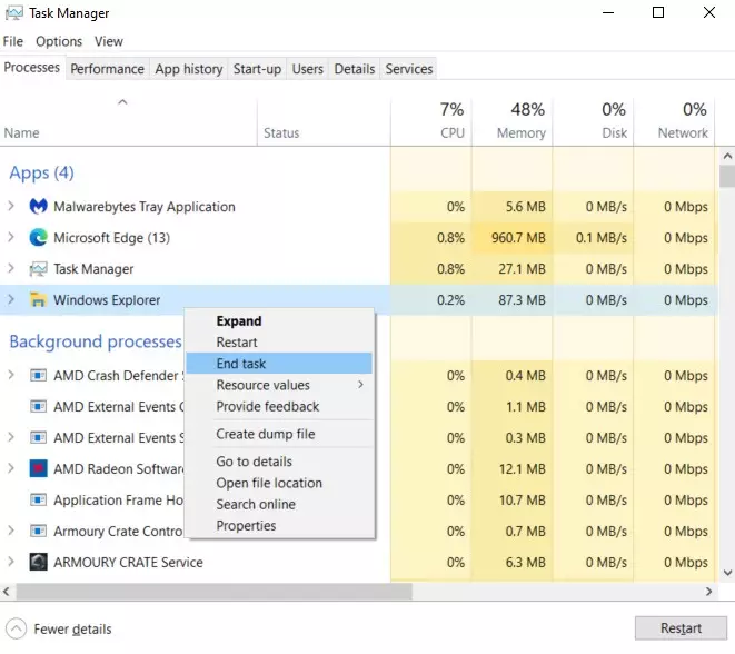 Corrigir aplicativos do Windows que não respondem a tarefa final