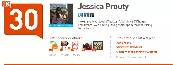 Profil Klout