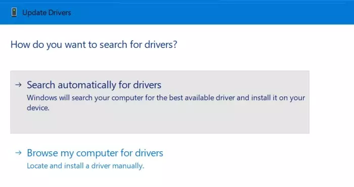 Error sa Kritikal na Proseso I-update ang Driver Awtomatikong Paghahanap Para sa Mga Driver