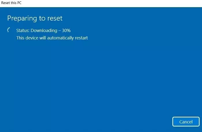 Kritisk proces døde Windows11-nulstilling