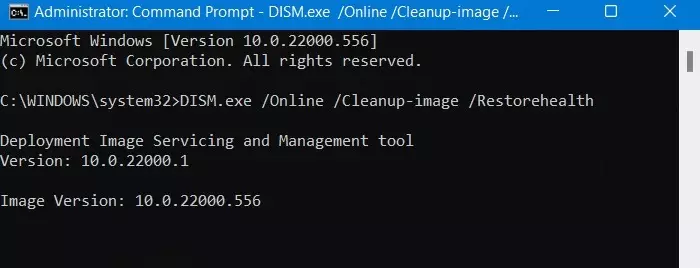 Namatay ang Kritikal na Proseso ng Windows11 Dism Exe Command