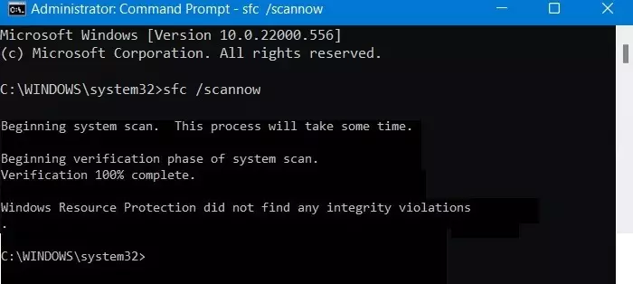 Kritični proces je umro Windows11 Sfc Scannow bez kršenja integriteta