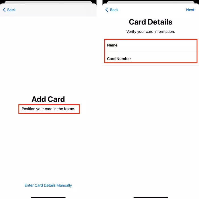 Կարգավորեք Apple Pay Card Verification Iphone-ը