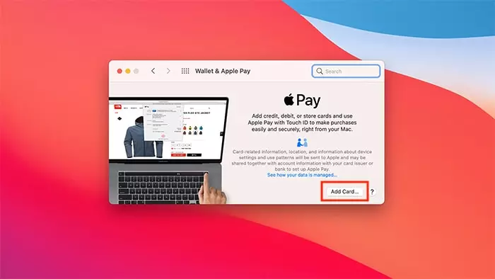 Կարգավորեք Apple Pay Wallet Macos-ը