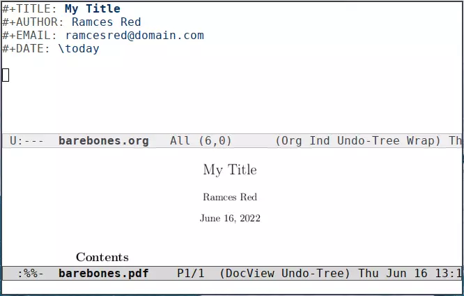 Emacs Latex 10 Ҳуҷҷати асосии Org Latex