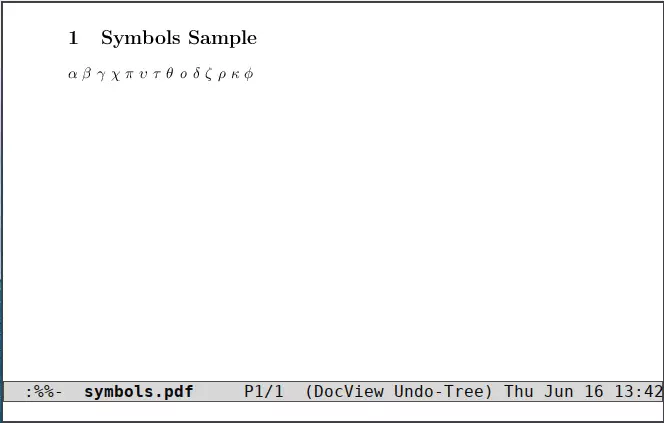 Emacs Latex 13 Symbole in Latex