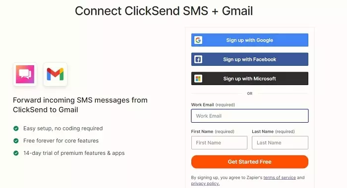 Antaŭen Sms Android Clicksend Konto Krei