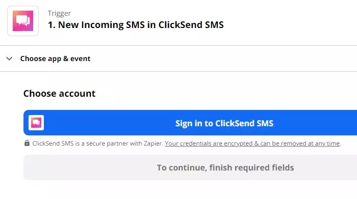 Encaminhar SMS Android Login Clicksendsms