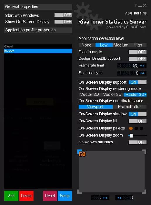 Rivatuner Scanline Sync Per Permainan Contoh Cap Fps