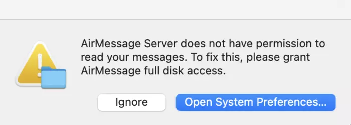 Imessage Airmessage-toestemming