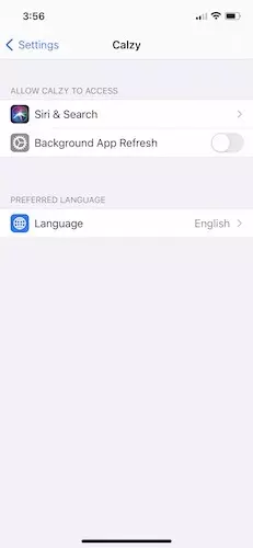 Nyelv módosítása Ios Calzy alkalmazás