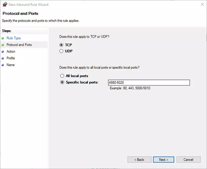 Setha i-Port Forwarding Tcp