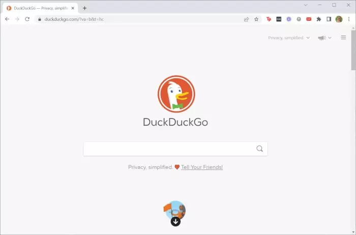 검색 엔진 Duckduckgo 모양