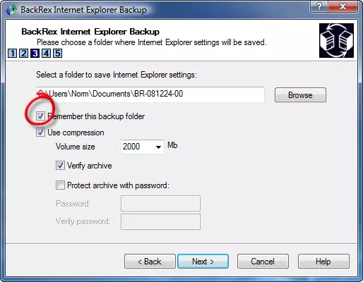 IE Backup Settings