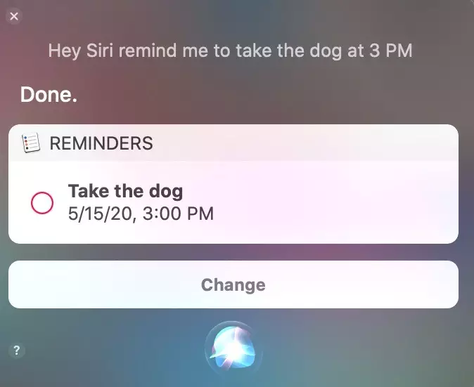 מאסטר תזכורות אפליקציית Mac השתמש ב-Siri