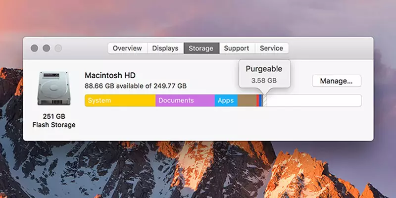 Use o espaço purgável do macOS Sierra para otimizar o espaço no disco rígido 8779_1